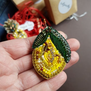 Small Lemon Brooch, Lemon Pin, Valentine Gift - Etsy