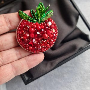 Beaded Tomato Brooch – Fall Style Vegetable Jewelry - Etsy