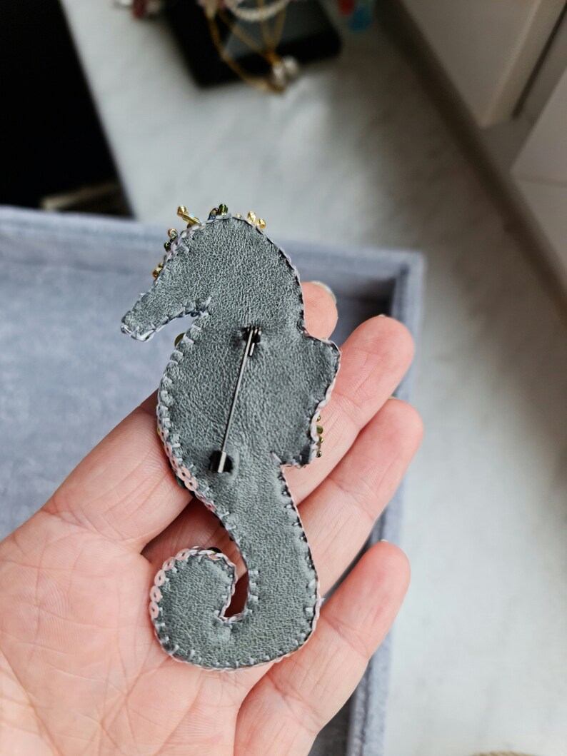 Green Seahorse Brooch Nautical Brooch Seahorse Pin Summer - Etsy