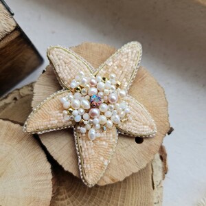 Stellar Seas: Starfish Beaded Brooch - Ocean Jewelry Gift for Mother's ...
