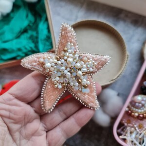 Stellar Seas: Starfish Beaded Brooch - Ocean Jewelry Gift for Mother's ...