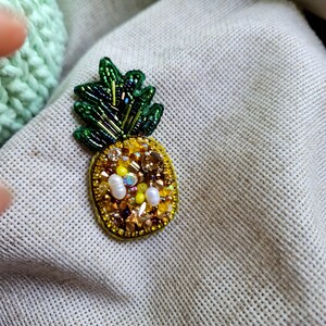 Pineapple Brooch, Fruit Kawaii Pin, Embroidery Jewelry - Etsy