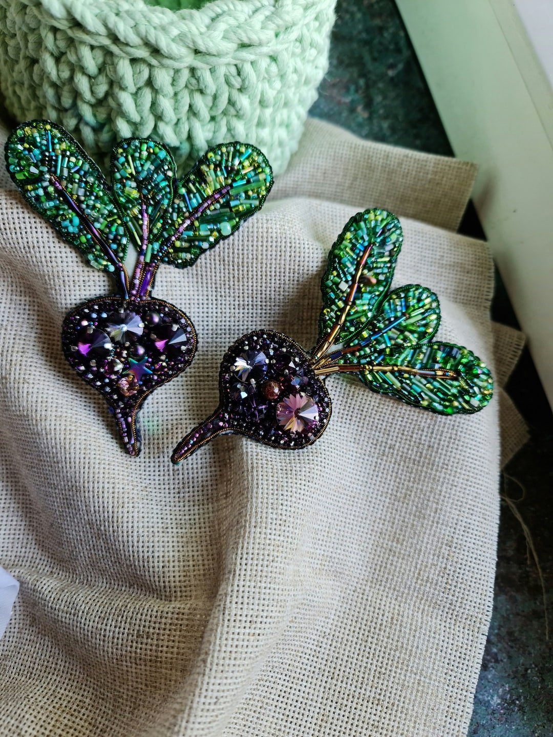 Brooch Embroidered Beets, Cute Plant Pin - Etsy