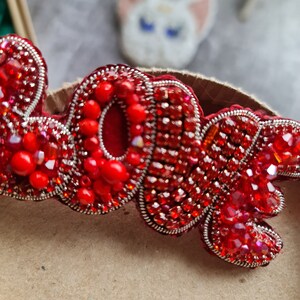 Letter Red Brooch, Custom Beaded Brooch, Valentines Day Gift - Etsy