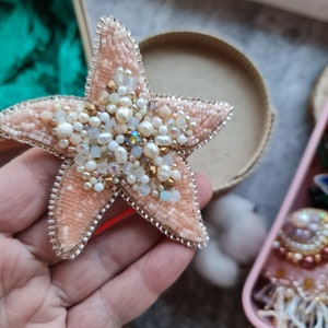 Stellar Seas: Starfish Beaded Brooch - Ocean Jewelry Gift for Mother's ...