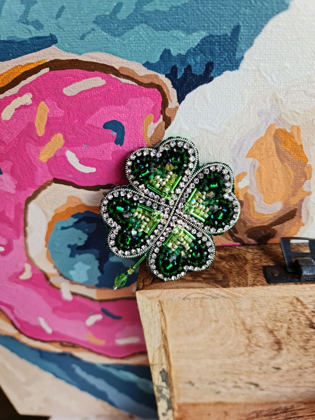 Four Leaf Clover Beaded Brooch, Unique Gift, Clover Jewelry - Etsy