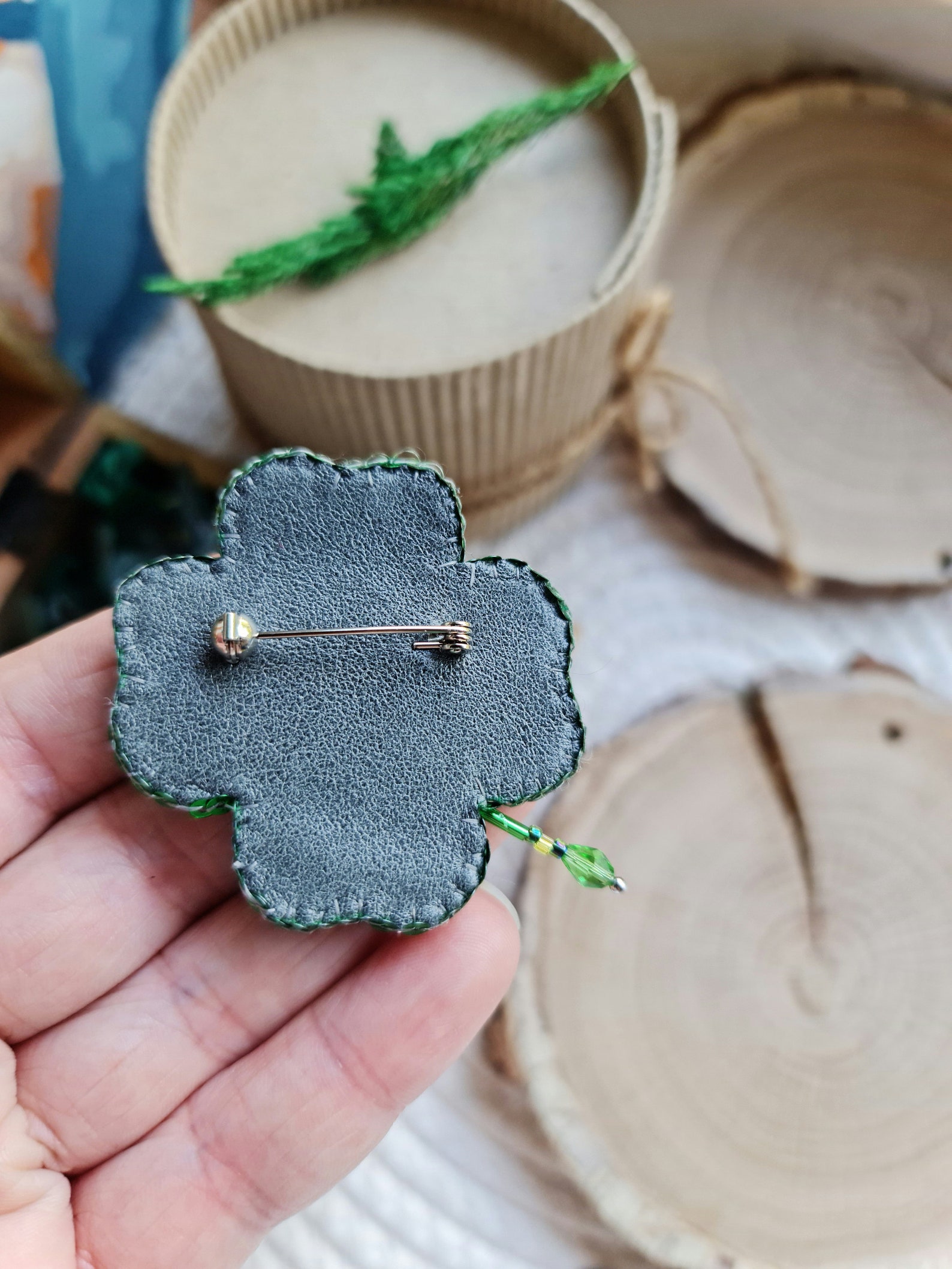 Crystal Shamrock Brooch: Beaded Four Leaf Clover Jewelry - Etsy