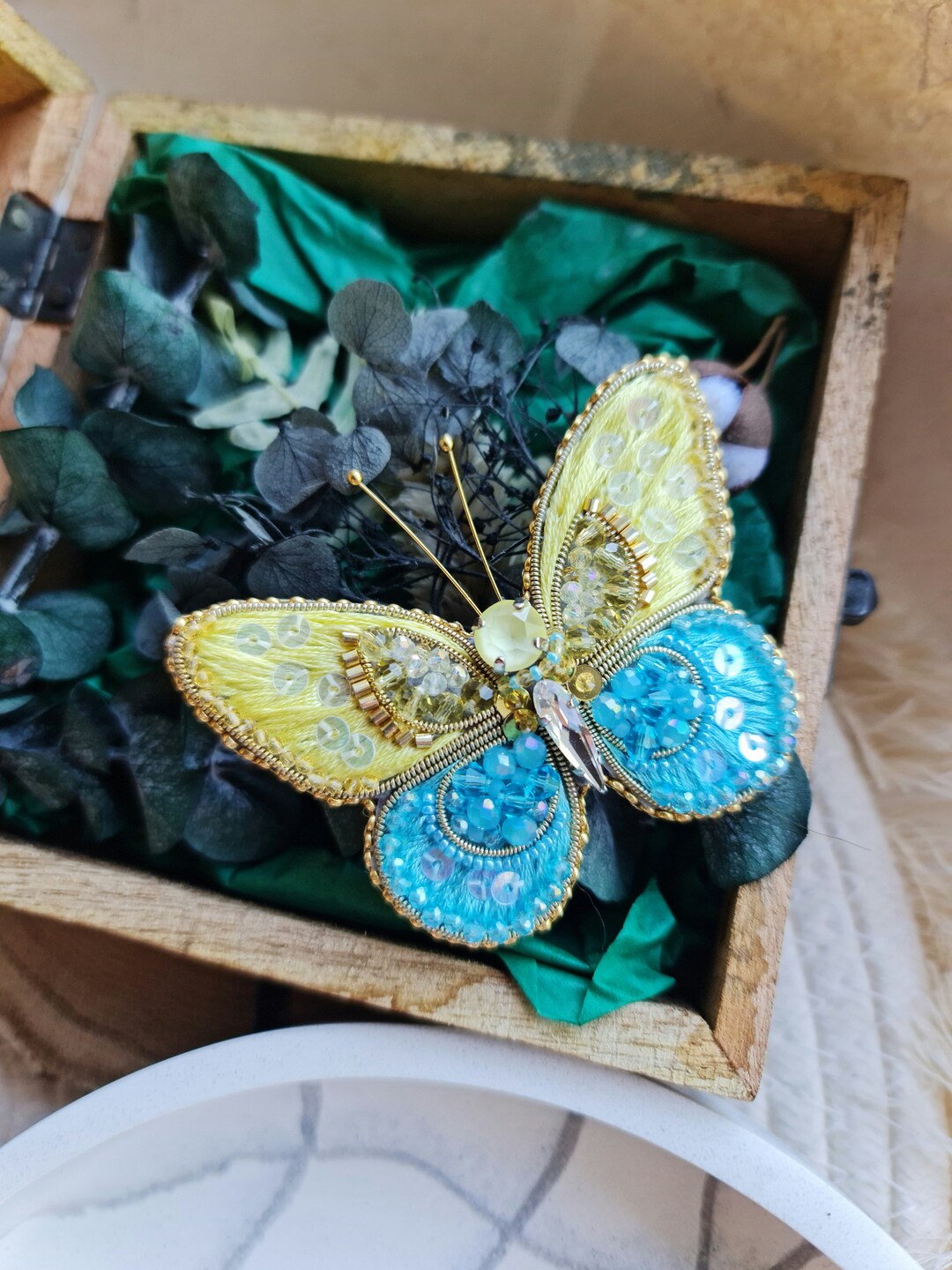 Blue Butterfly Spring Brooch, Lapel Pin, Designer Brooch, Butterfly ...