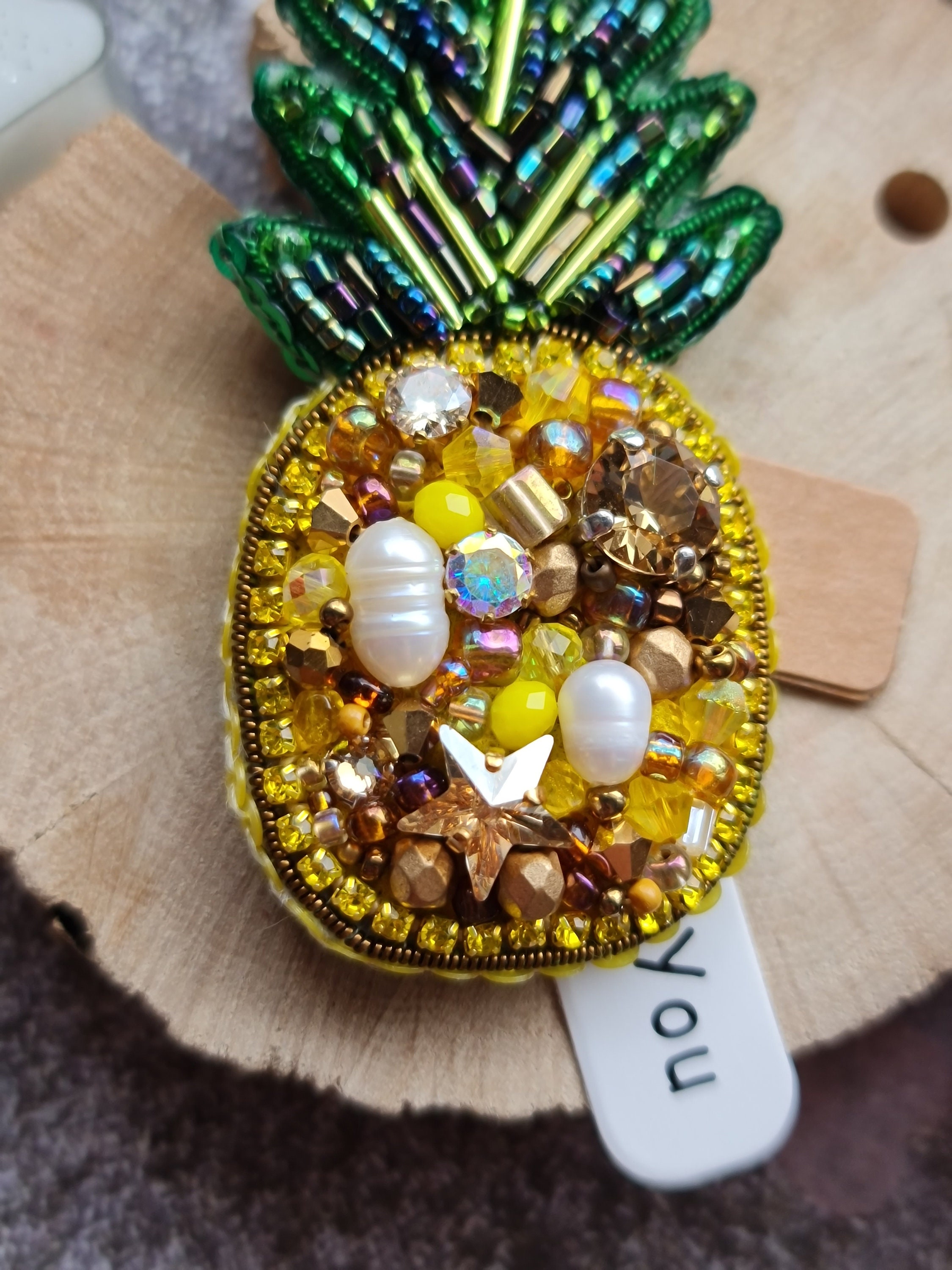 Golden Delight: Pineapple Brooch - Sparkling Tropical Gift - Etsy