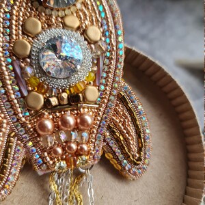 Rocket Embroidery Brooch, Cosmic Pin, Space Jewelry, Rhinestone Bead ...