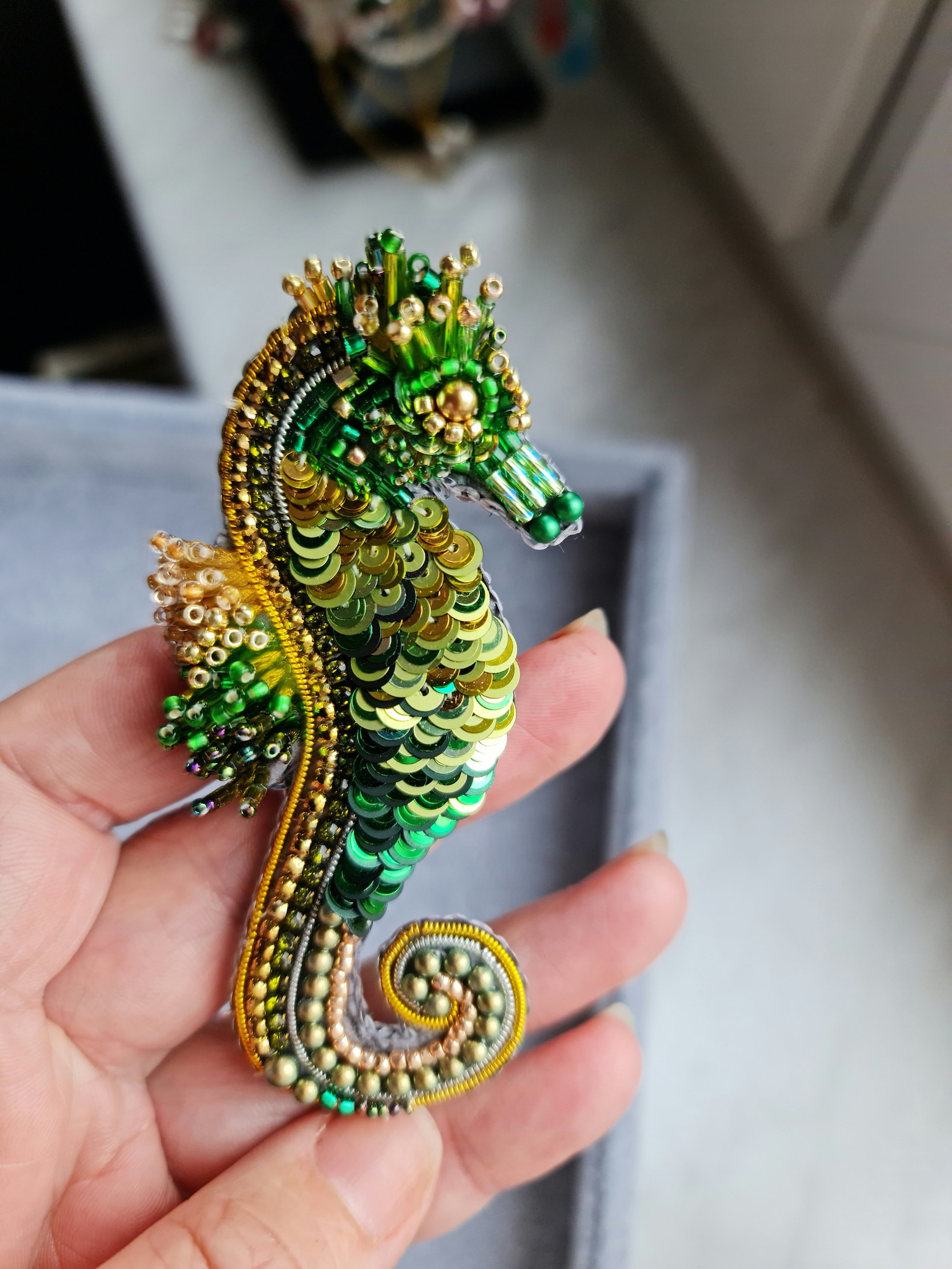 Green Seahorse Brooch Nautical Brooch Seahorse Pin Summer | Etsy