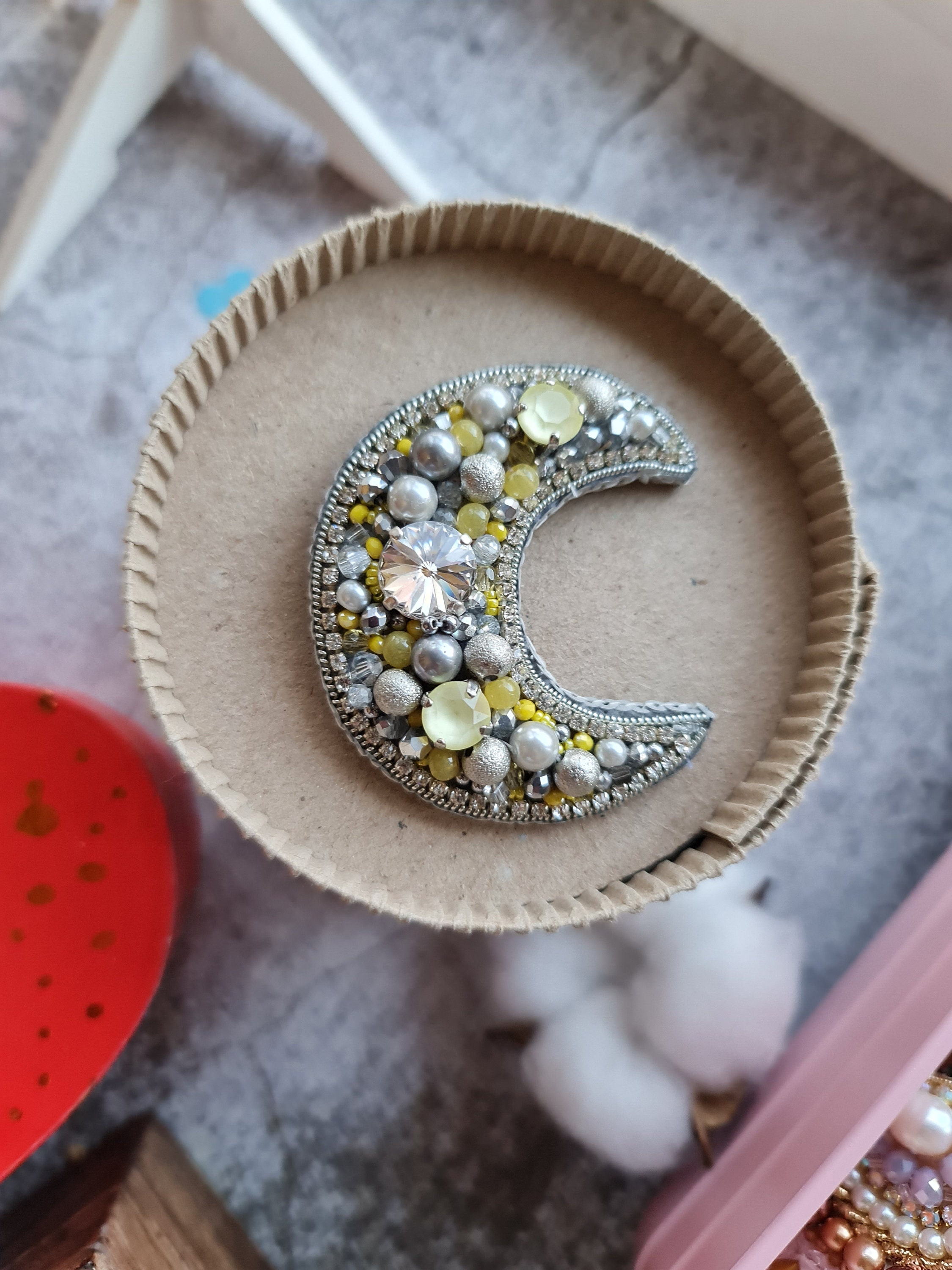 Moon Brooch, Celestial Pin, Nature Jewelry - Etsy