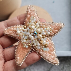 Stellar Seas: Starfish Beaded Brooch - Ocean Jewelry Gift for Mother's ...