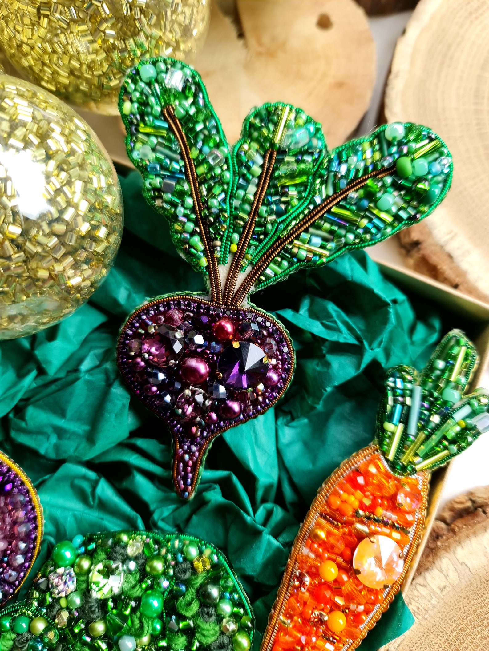 Vegetable Bead Brooch, Eggplant Pin, Garden Brooch - Etsy