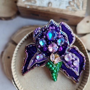Purple Iris Brooch, Unique Gifts for Her - Etsy