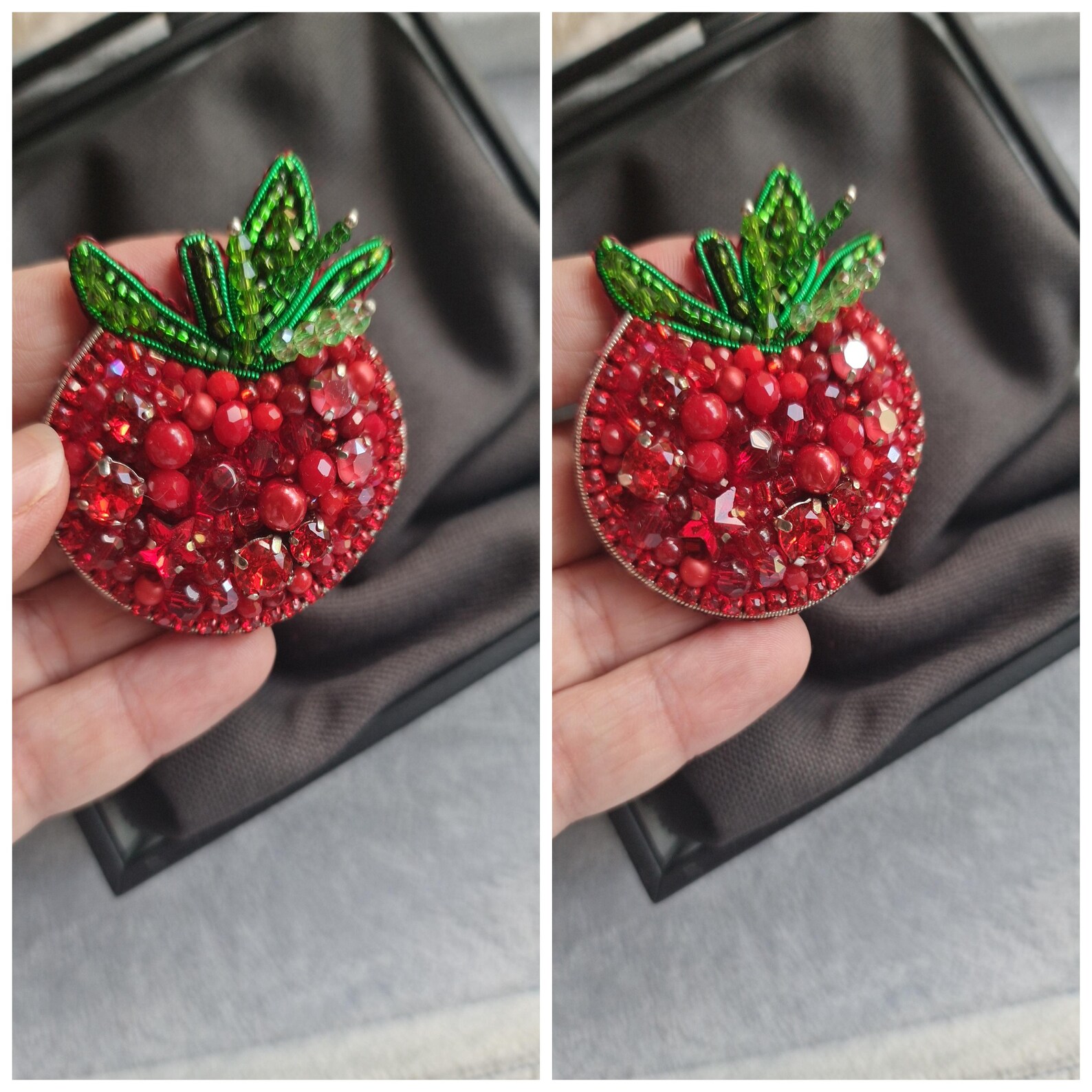 Beaded Tomato Brooch – Fall Style Vegetable Jewelry - Etsy