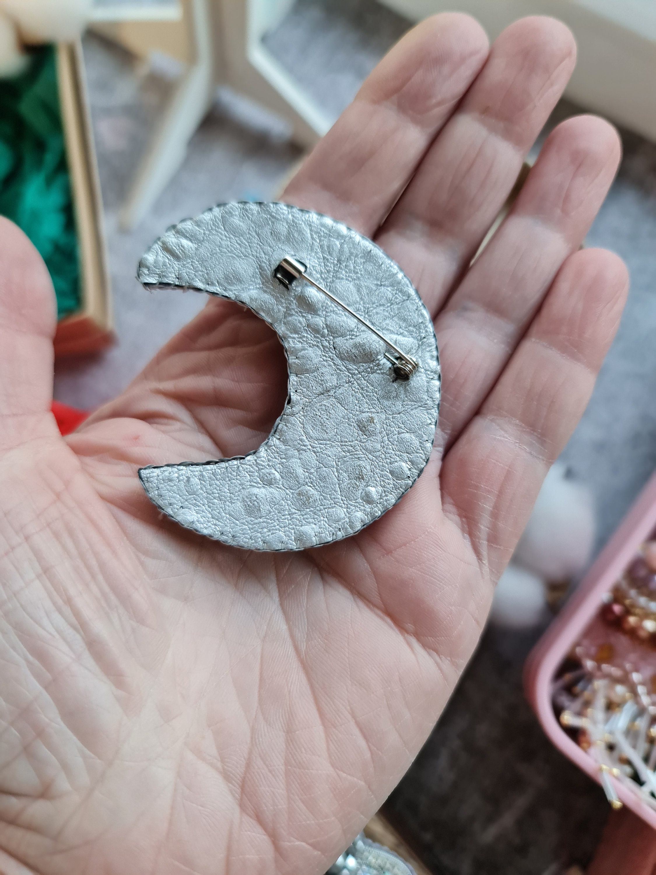Moon Brooch, Celestial Pin, Nature Jewelry - Etsy