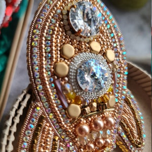 Rocket Embroidery Brooch, Cosmic Pin, Space Jewelry, Rhinestone Bead ...