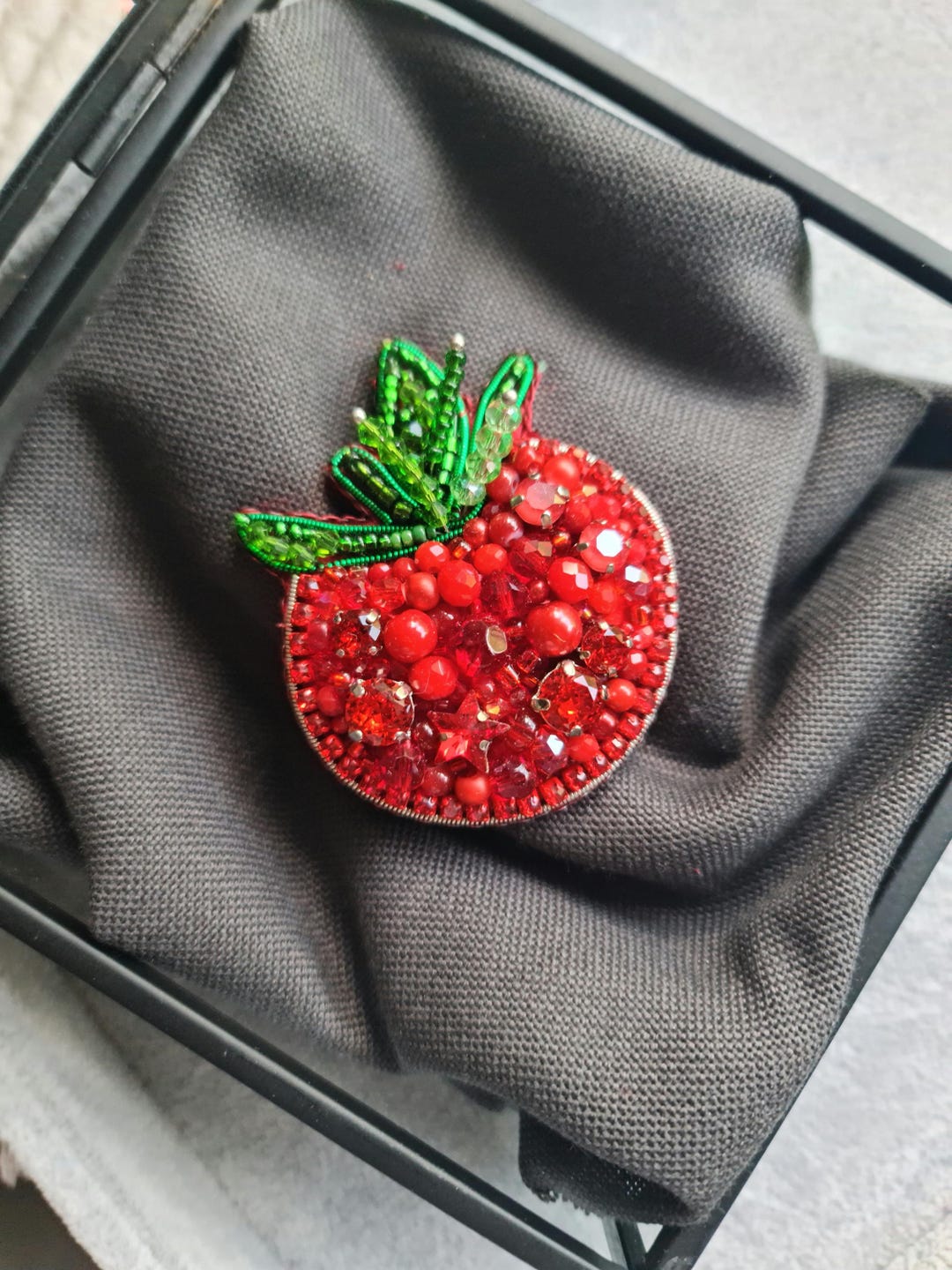 Beaded Tomato Brooch – Fall Style Vegetable Jewelry - Etsy