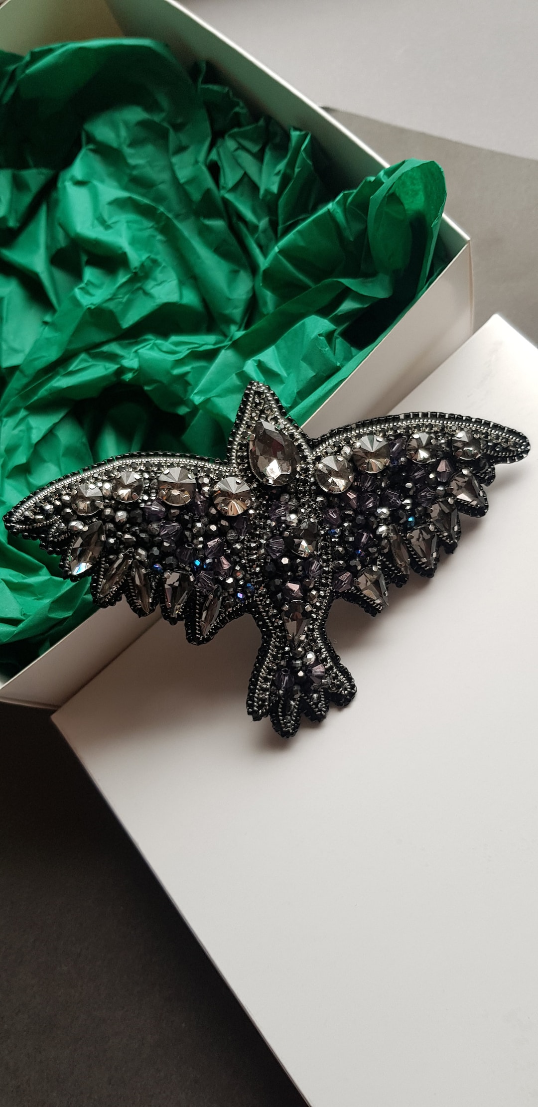 Raven Brooch, Gothic Brooch, Black Bird Pin - Etsy