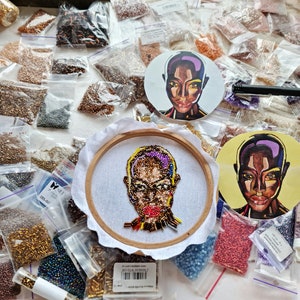 Custom Portrait Beaded Brooch, Personalized Brooch Pin - Etsy