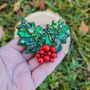 Christmas Holly Berry Brooch, Lapel Pin for Mens - Etsy