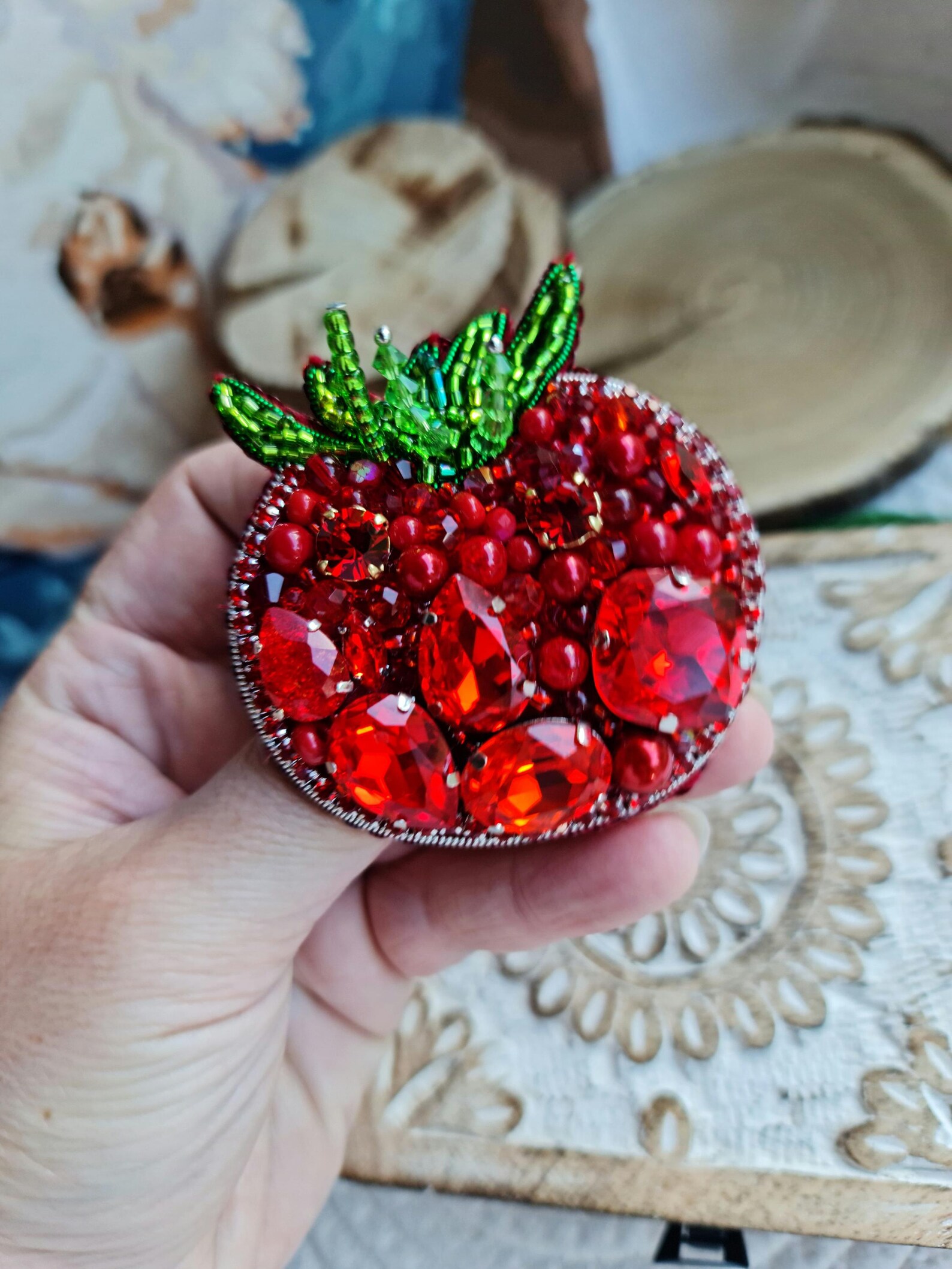 Beaded Tomato Brooch – Fall Style Vegetable Jewelry - Etsy