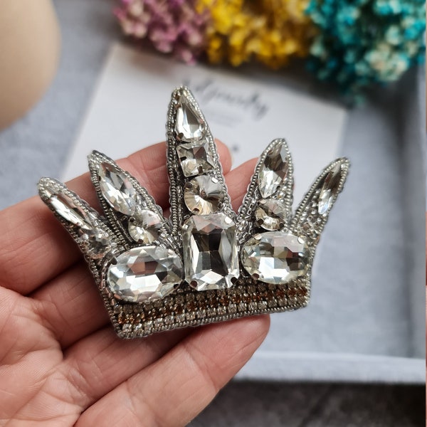 Embroidered Crown Brooch - Etsy