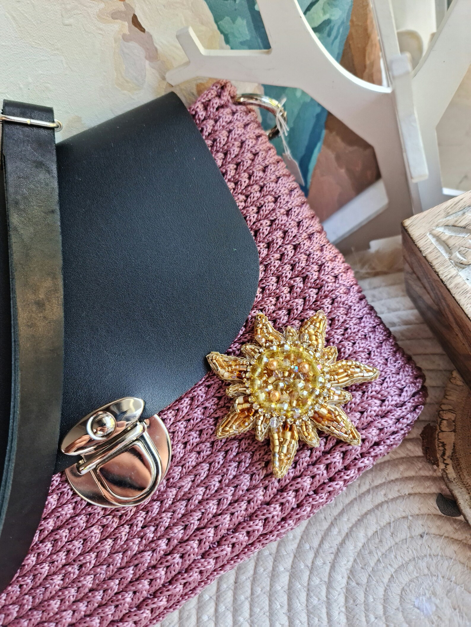 Gleaming Solar Flare Gold Sun Brooch - Celestial Embroidered Pin for ...