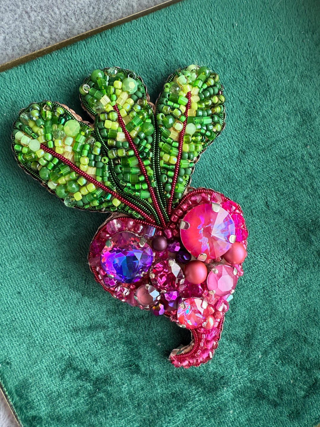 Heart Beet Brooch – Handmade Beaded Vegetable Pin, Unique Gift for Her ...