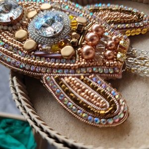 Rocket Embroidery Brooch, Cosmic Pin, Space Jewelry, Rhinestone Bead ...