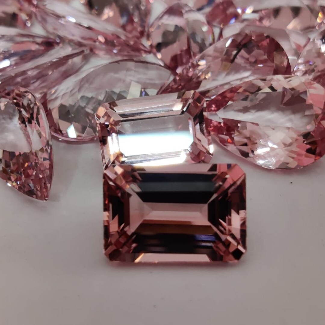 Natural Pink Morganite Emerald Cut Top Quality Eye Clean Clarity 10.60 ...