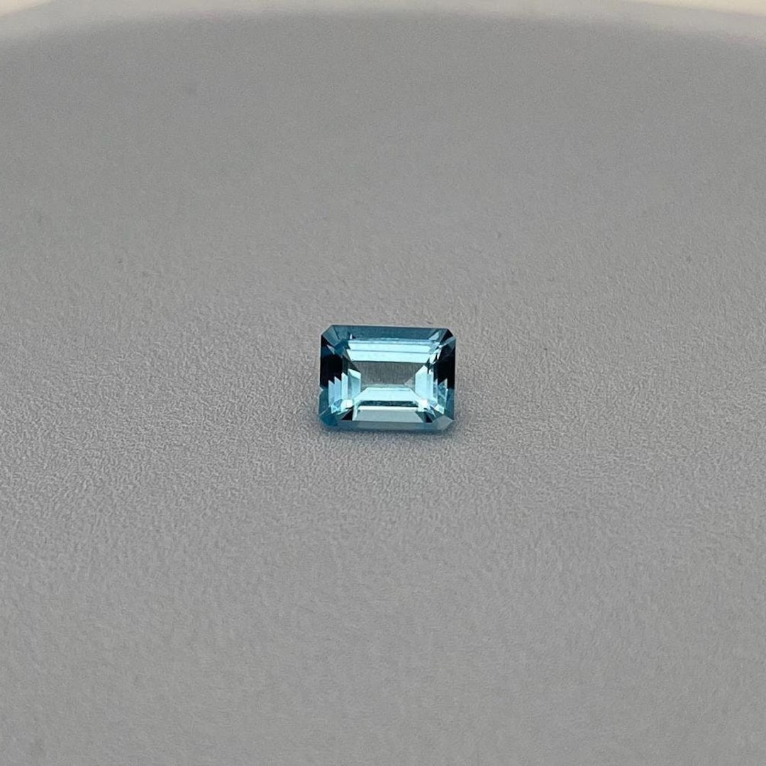 Emerald Cut Aquamarine Santa Maria Color for Jewelry Making, Faceted ...