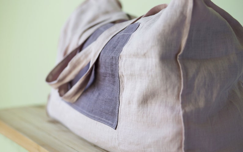 Linen Tote Bag in Various Colors Linen Beach Bag Natural - Etsy