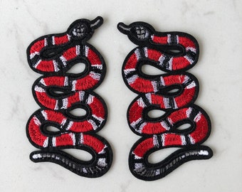 XL Snake Cobra Butterfly Flowers Embroidered Patch Iron on - Etsy UK