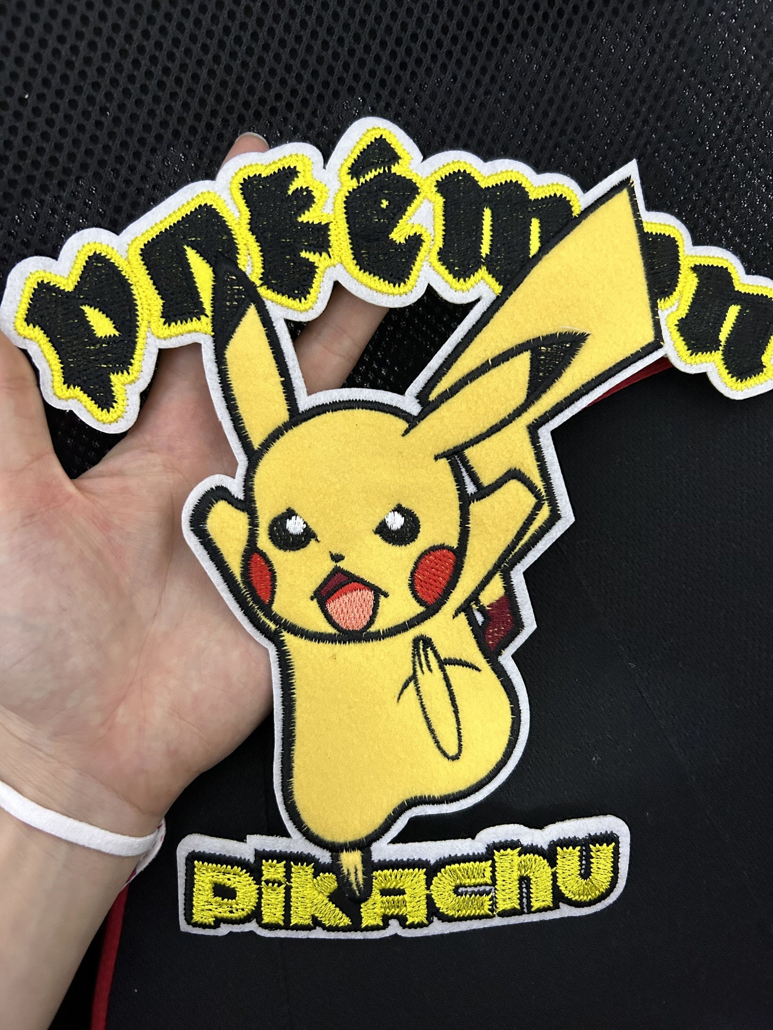 Large Pikachu Patch Cartoon Iron on Patch Handmade Embroidered Patch ...