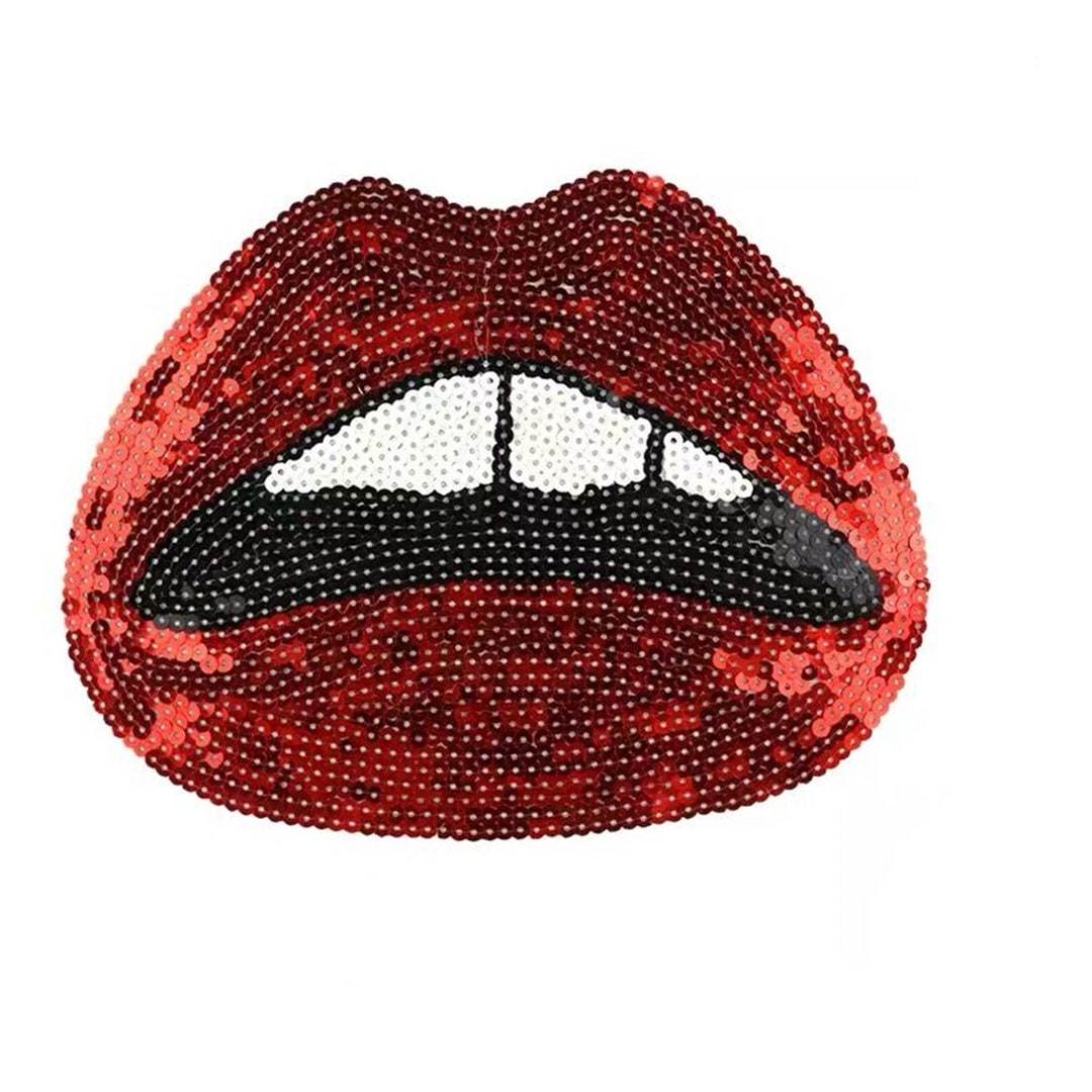 Sequined Lip Patch Red Patch Large Large Gift Letter Big Patch Sew on ...