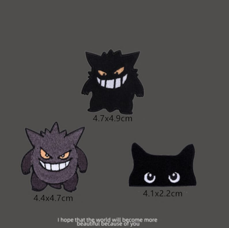 Gengar Patch Cartoon Iron on Patch Handmade Embroidered Patch Ghost ...