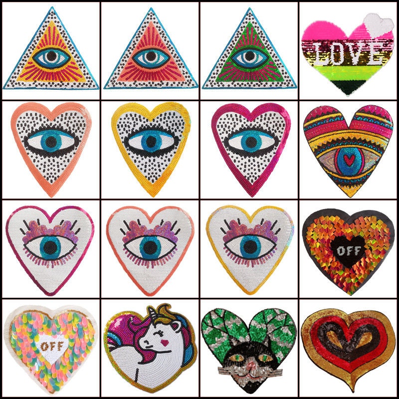 Sequin Heart Eye Patch - Etsy