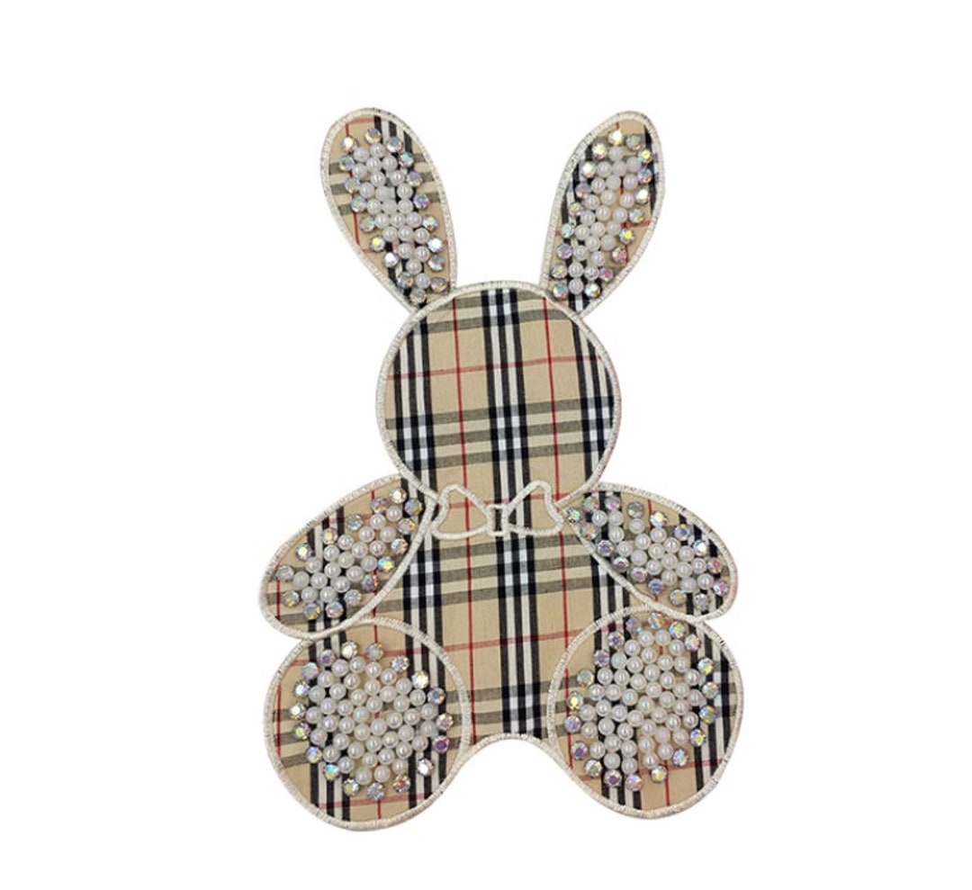 Rabbit Large Pearl Bead Patch Rhinestone Diamond Patch Decorative Patch ...