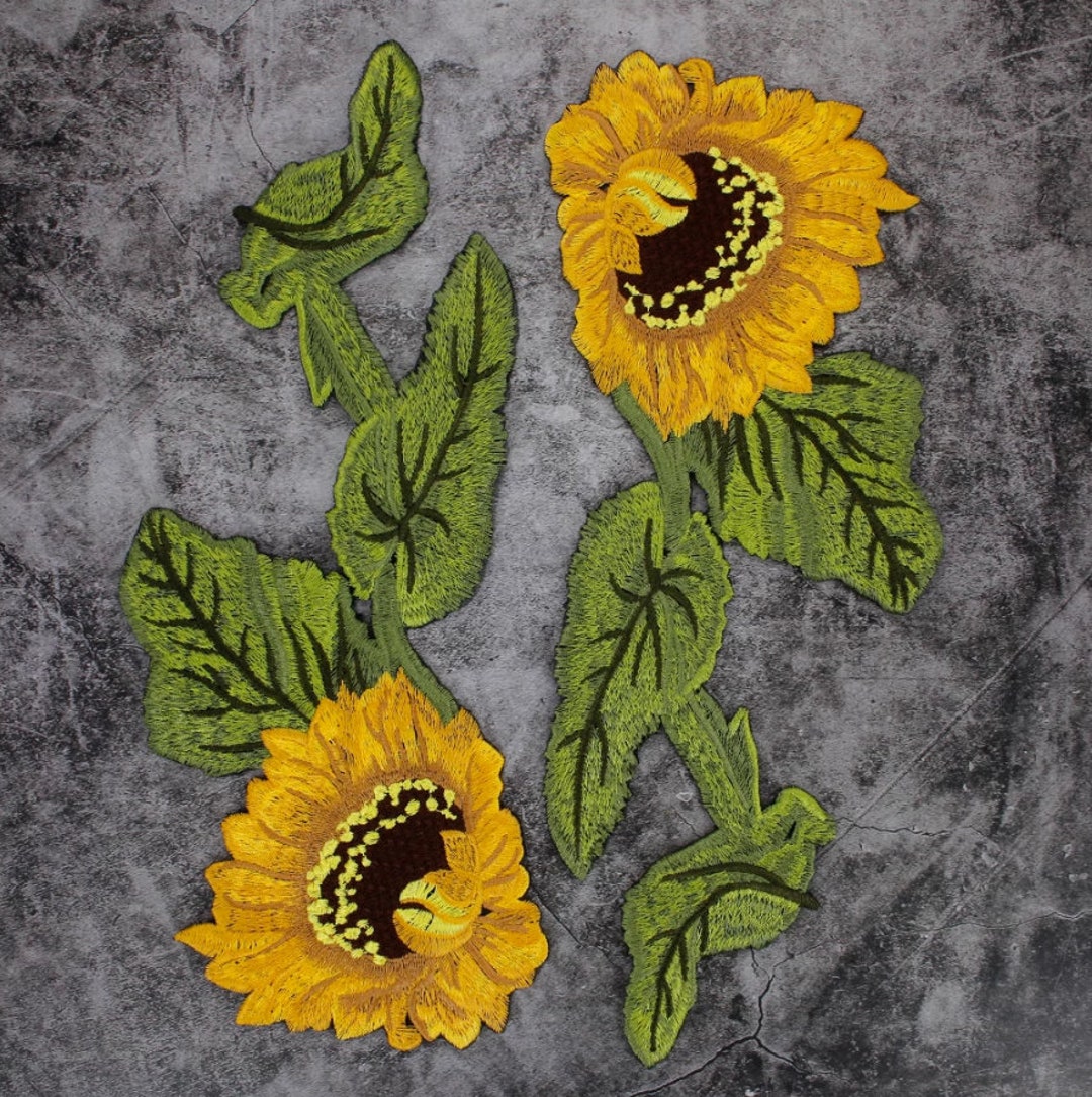 Sew on Sunflower Patch Large Patch Cool Patch Sew on Flower Patch ...