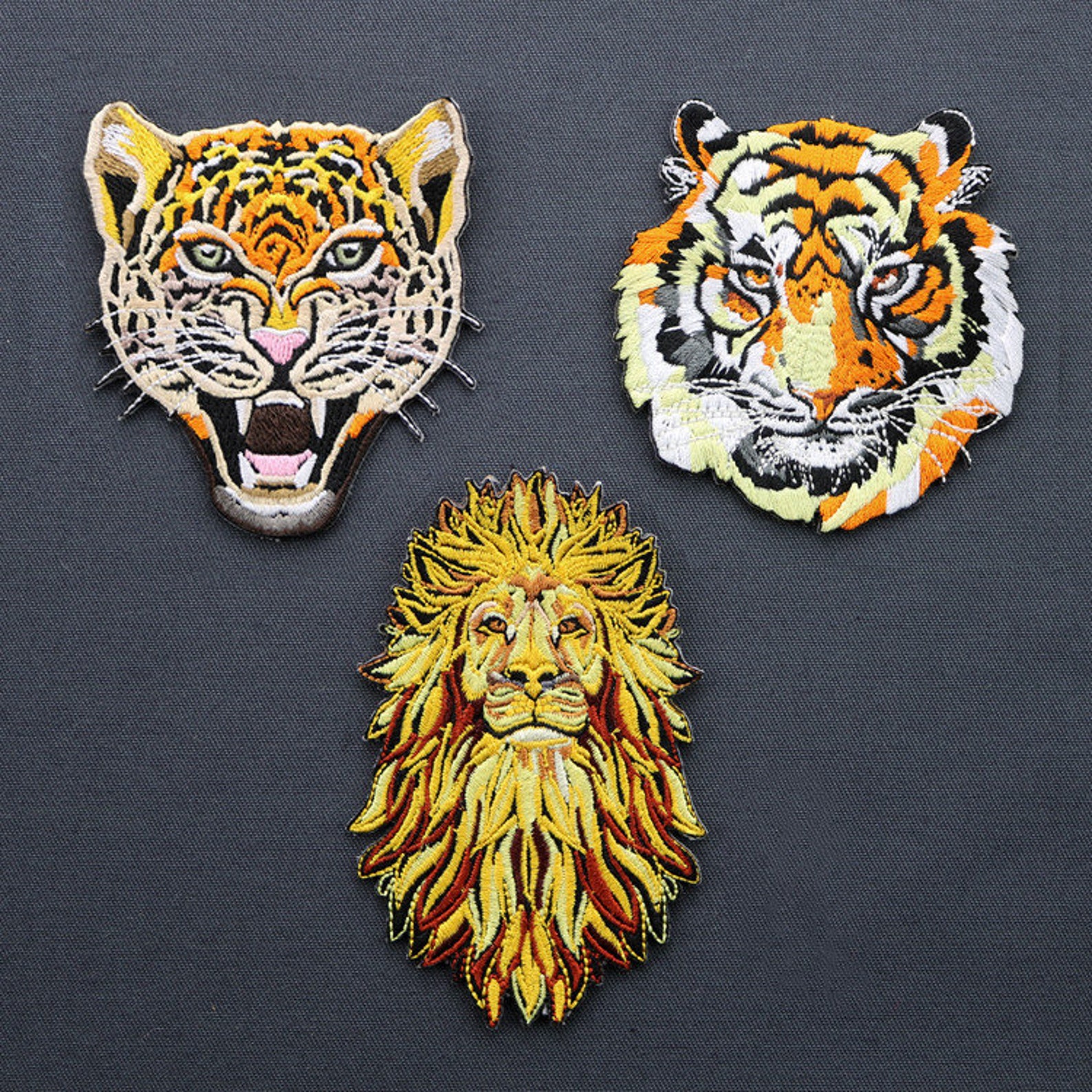 Iron on Leopard Tiger Lion Patch Embroidered Patch Sew on Patch Iron on ...