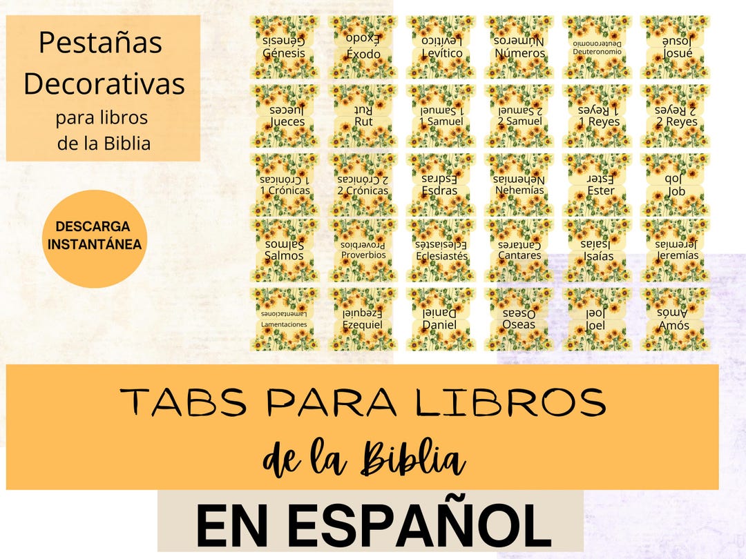 Spanish Bible Tabs: Printable Christian Book Separators (PDF Download) - Etsy