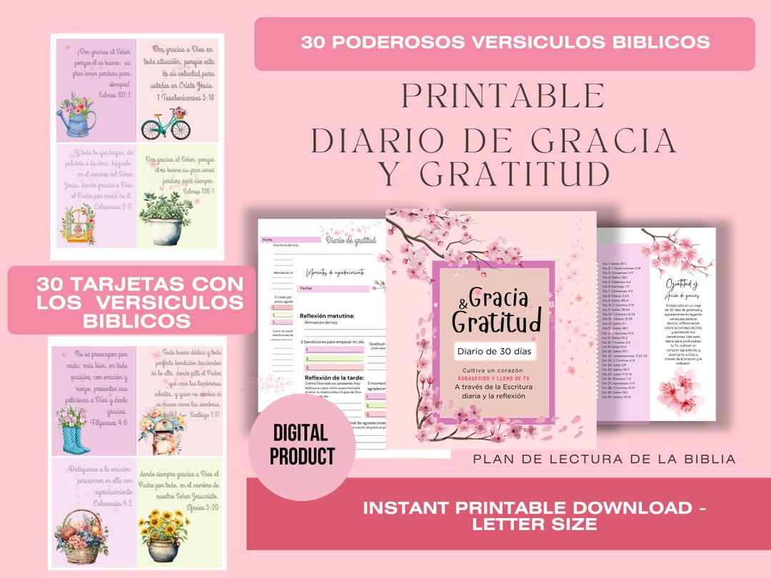 Gratitude Journal: 30-day Bible Study, Daily Reflection (printable) - Etsy
