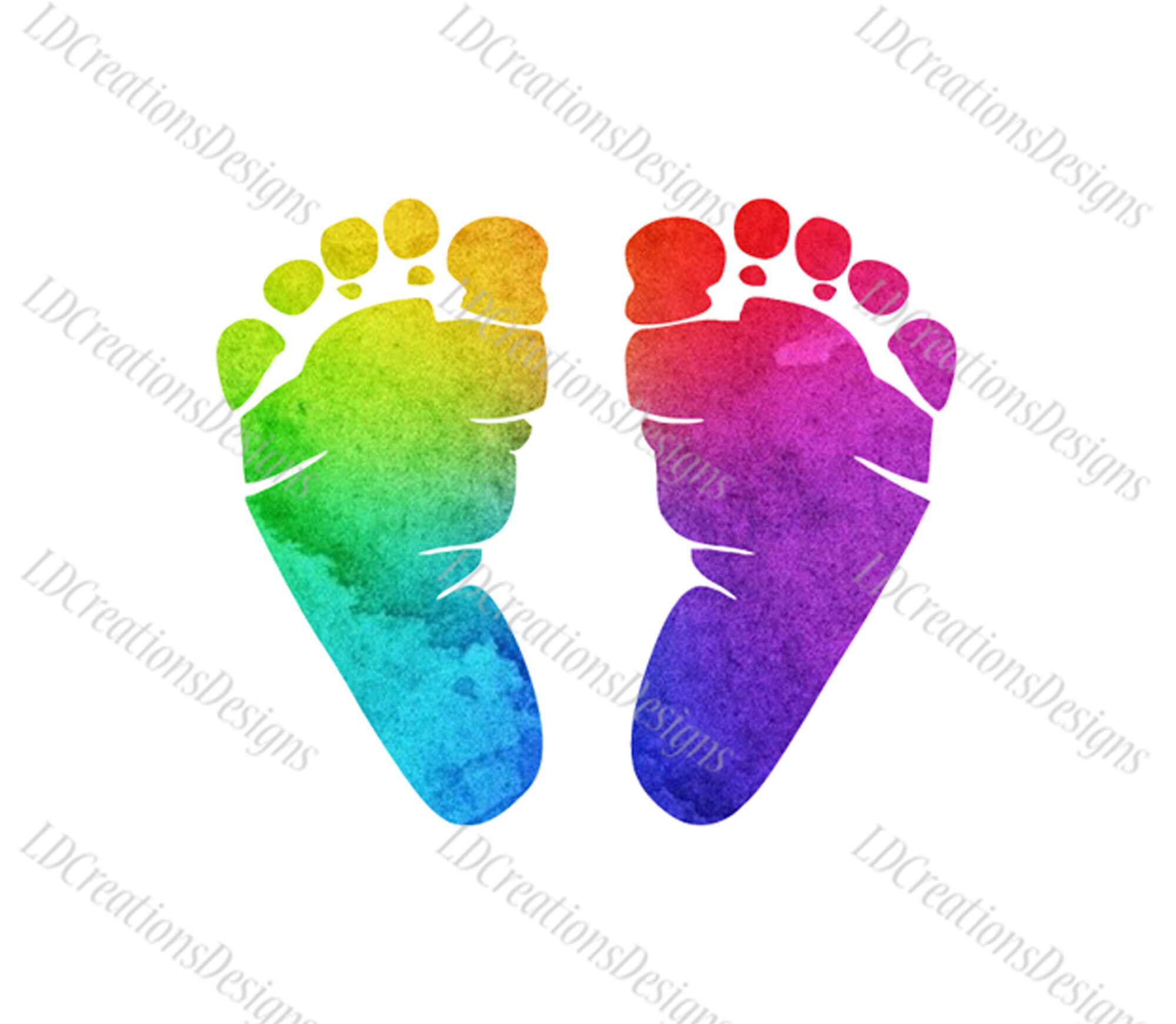 Rainbow Baby Feet PNG - Etsy