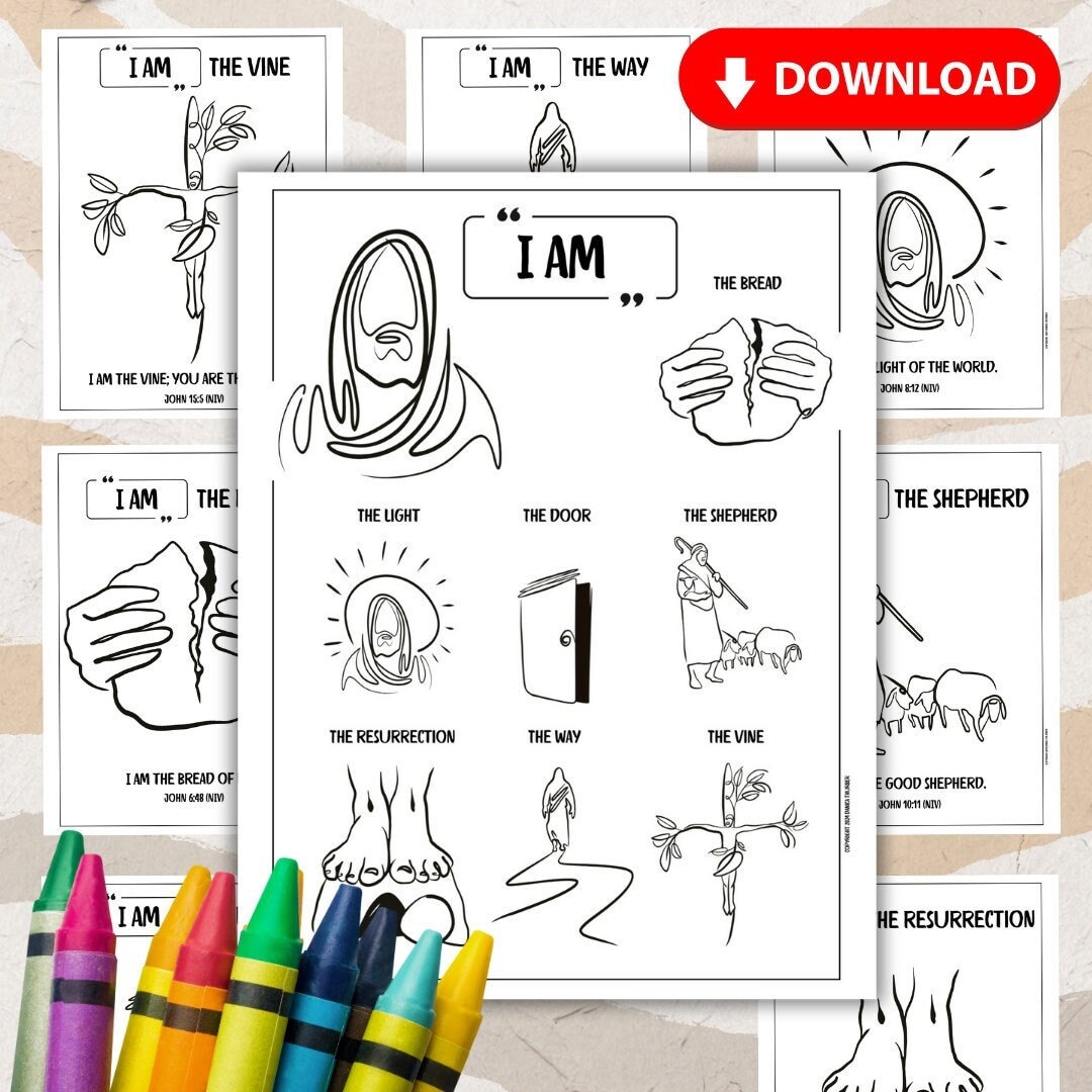 Sunday School Printable, Jesus' Teachings for Kids, "i Am" Statements ...