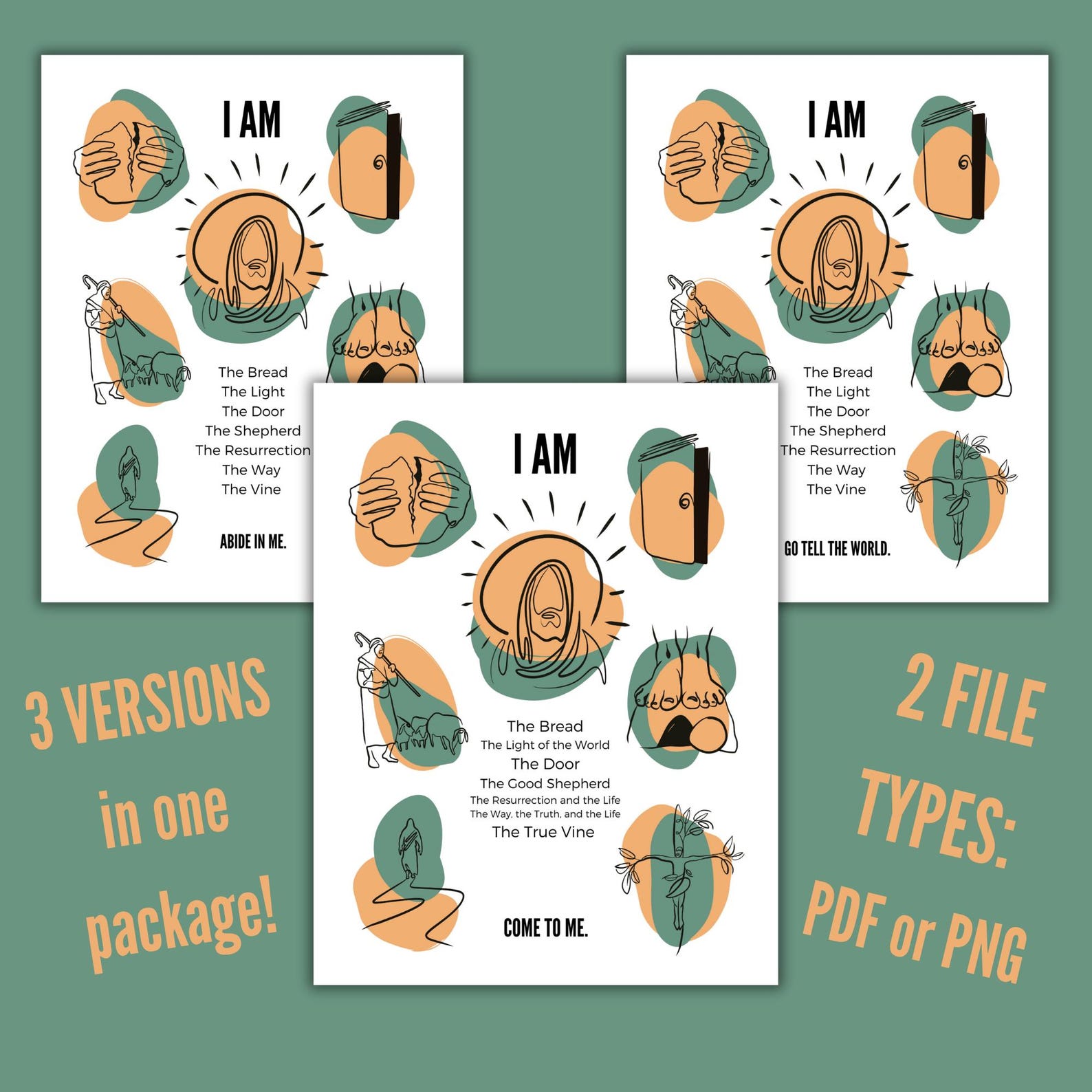 Jesus I Am Statements Poster, Modern Christian Art (digital Download ...