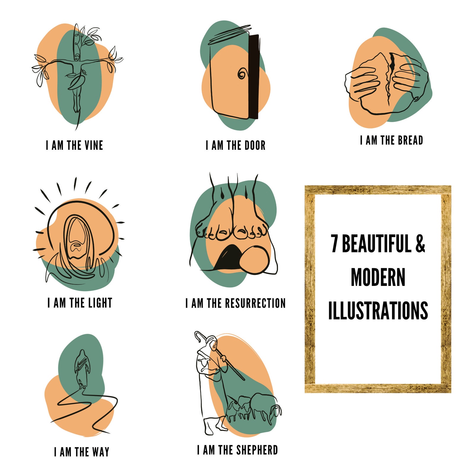 Jesus I Am Statements Poster, Modern Christian Art (digital Download ...