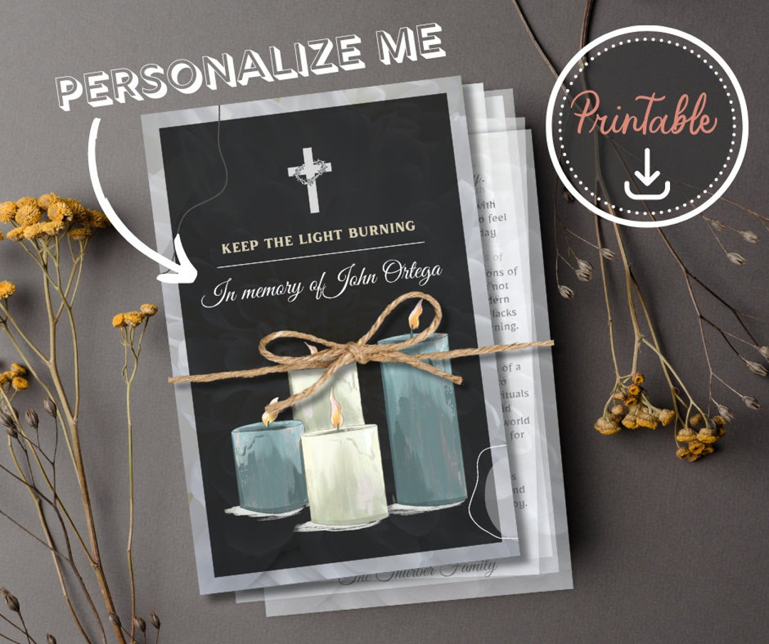 Personalized Sympathy Card Bundle: Christian Memorial Gift (digital ...