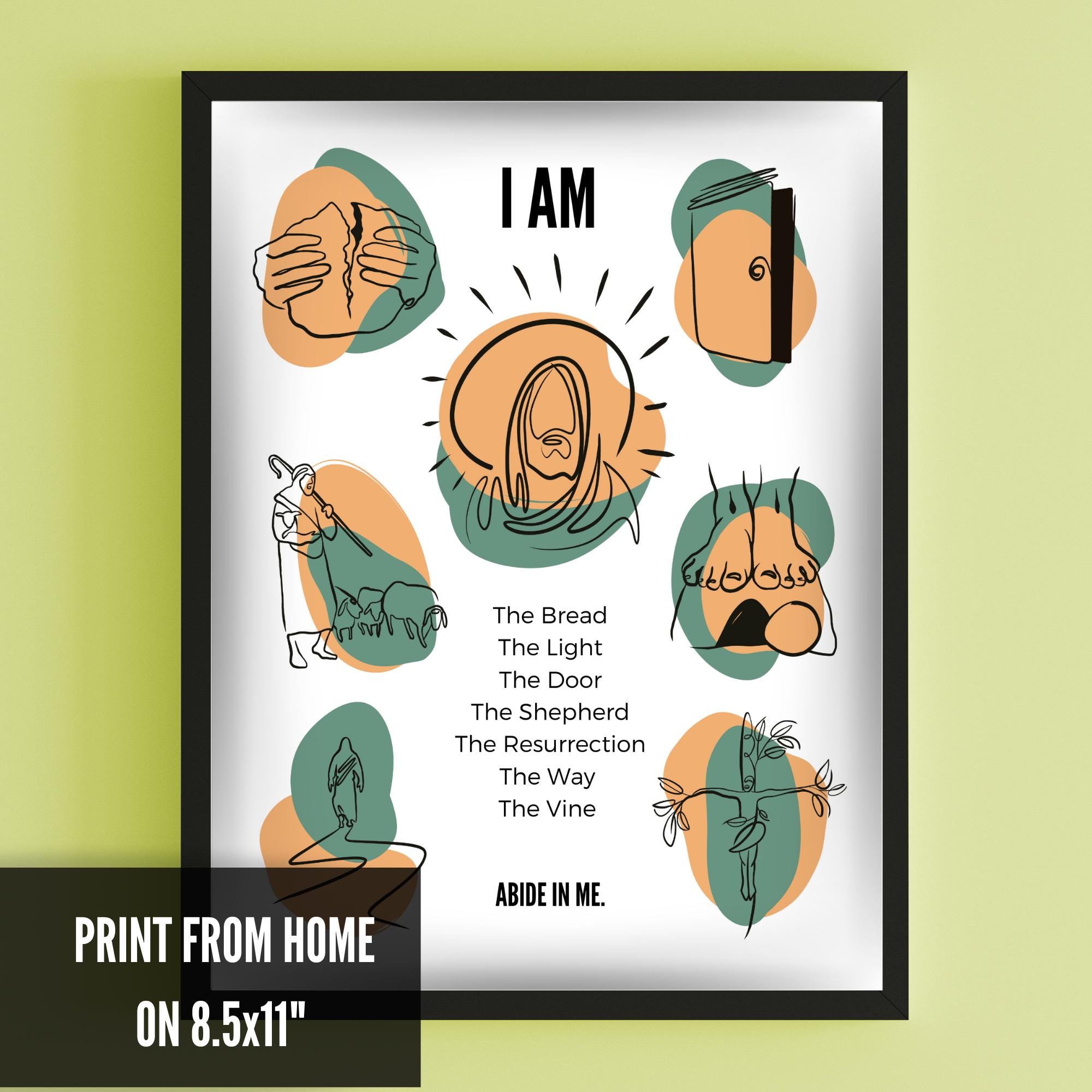 Jesus I Am Statements Poster, Modern Christian Art (digital Download ...